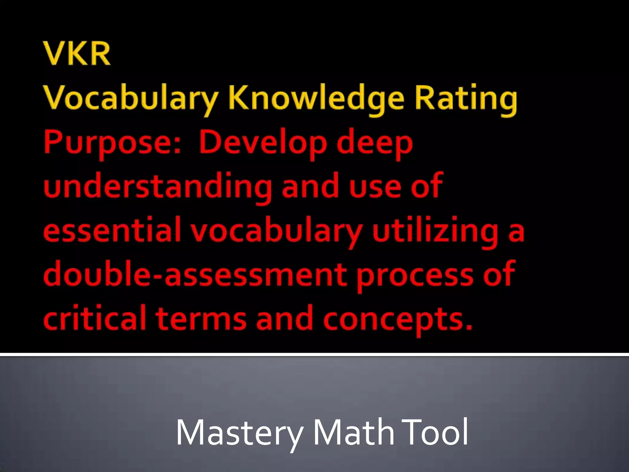 Vocabulary Knowledge Rating | PPT