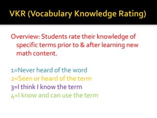 Vocabulary Knowledge Rating | PPT