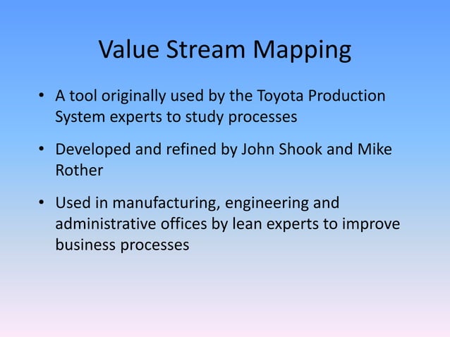 value stream mapping | PPTX