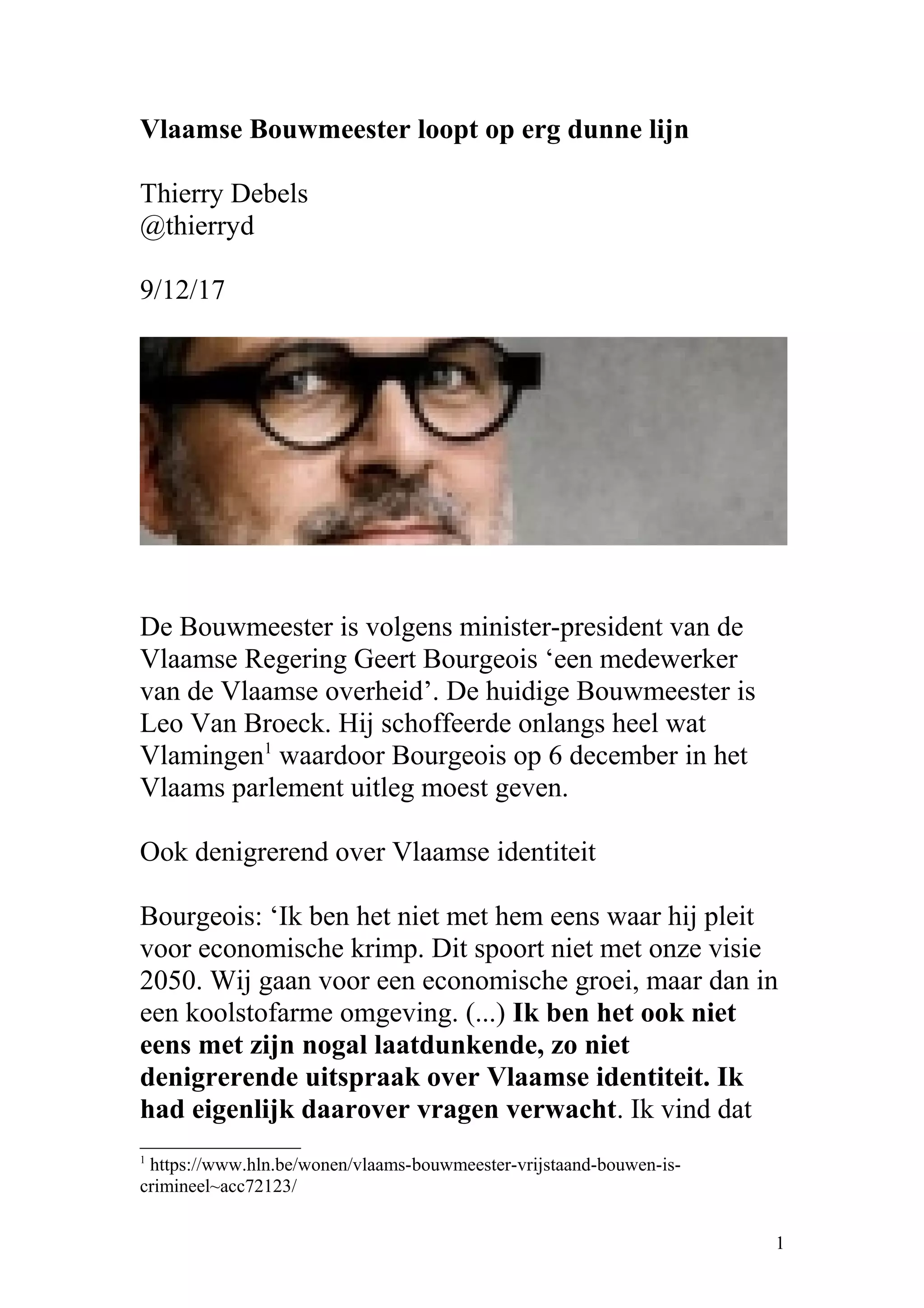 Vlaamse Bouwmeester loopt op erg dunne lijn | DOC | Civil Engineering ...