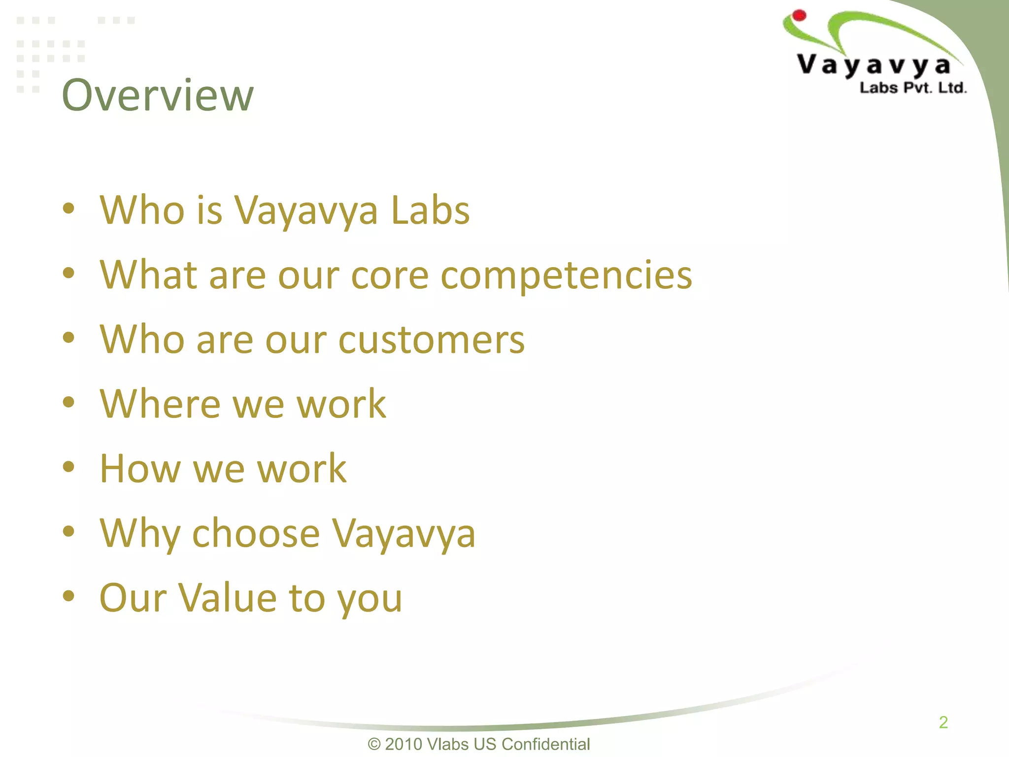 Vayavya Labs Corporate Overview | PPTX