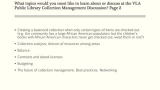 VLA Public Library Collection Management Program 2015 | PPTX
