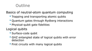 Towards Error-Corrected Quantum Computing with Neutral Atoms | PDF