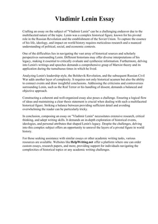 Vladimir Lenin Essay.pdf