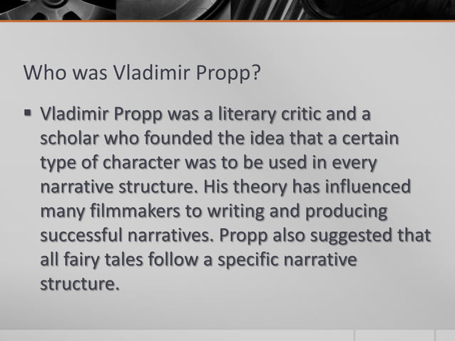 Vladimir propp | PPTX | Books and Literature