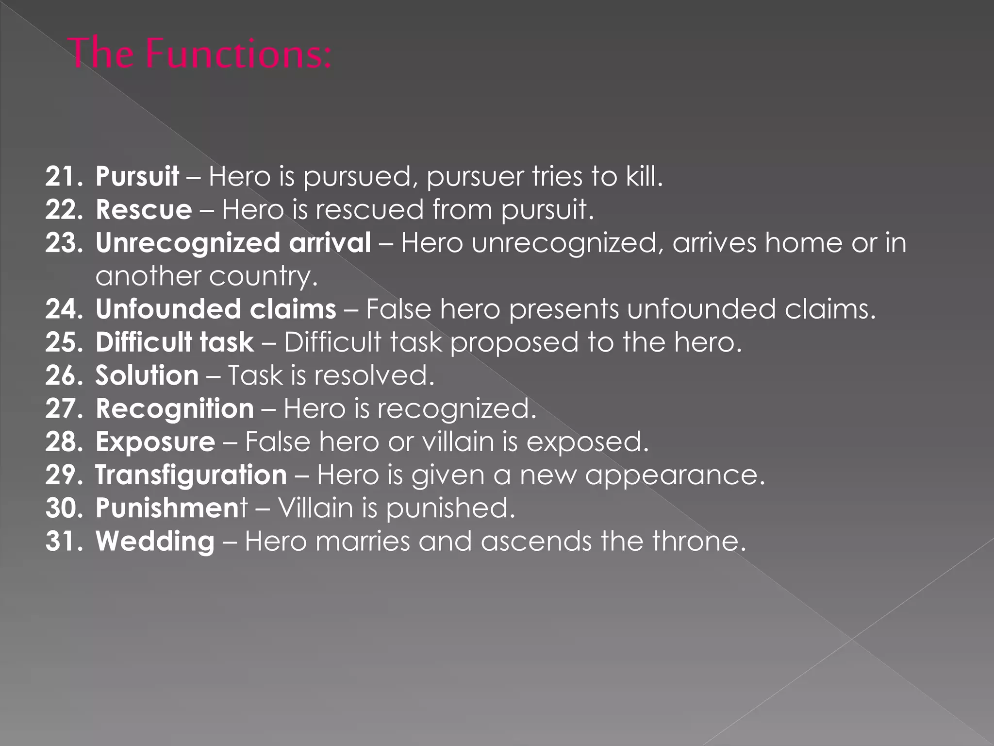 Vladimir propp functions. | PPTX