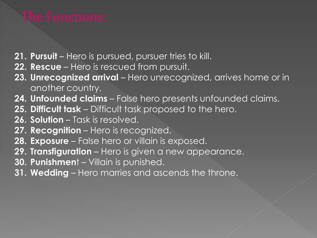 Vladimir propp functions. | PPTX