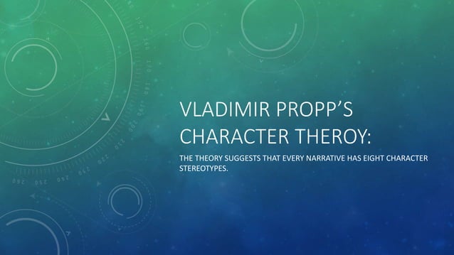 Vladimir propp’s character theroy | PPT