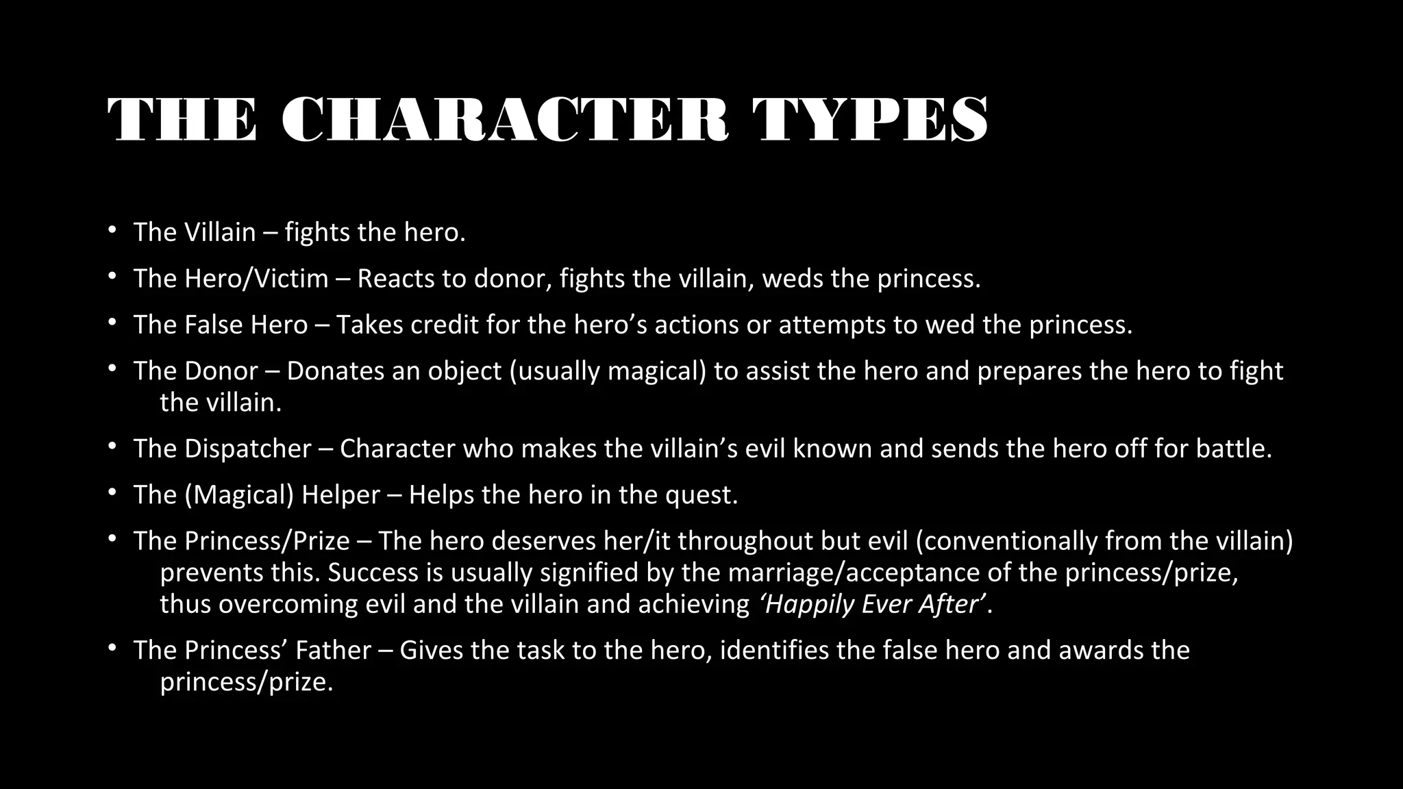 Vladimir propp's character types | PPT