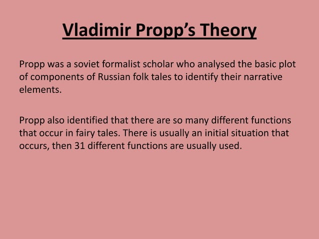 Vladimir propps theory | PPT