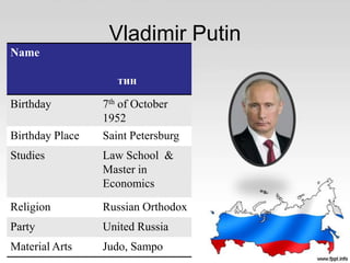 Vladimir Vladimirovich Putin | PPTX