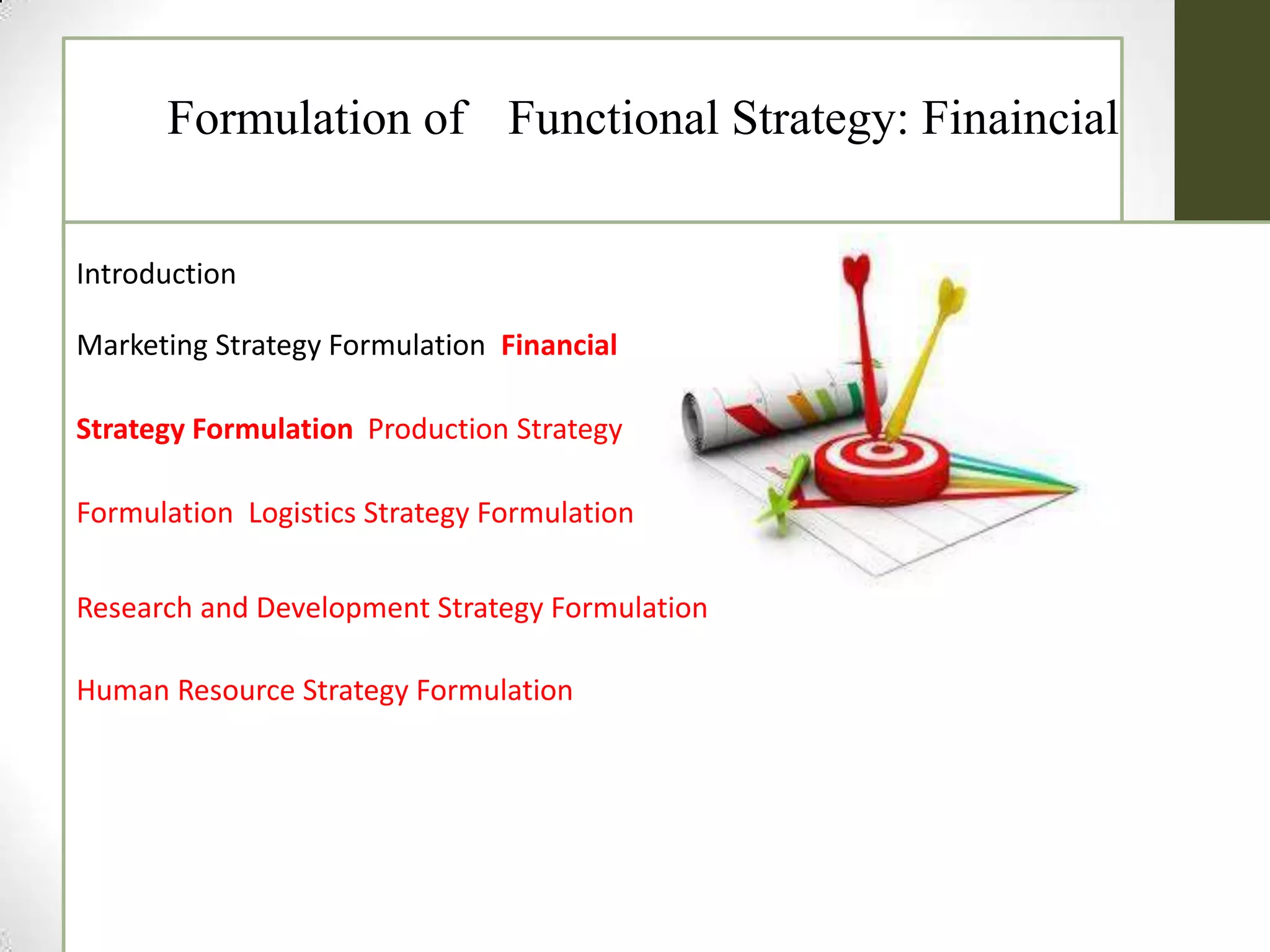 Vladimir tingue - formulation of functional strategy | PPT
