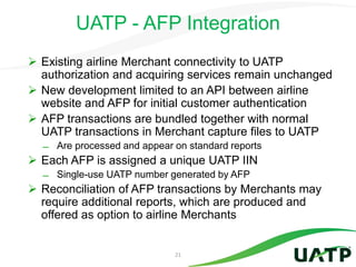 Vladko Yordanov Alternate forms of payment (afp) via uatp rails | PDF