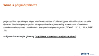 Vladymyr Bahrii Understanding polymorphism in C++ 16.11.17