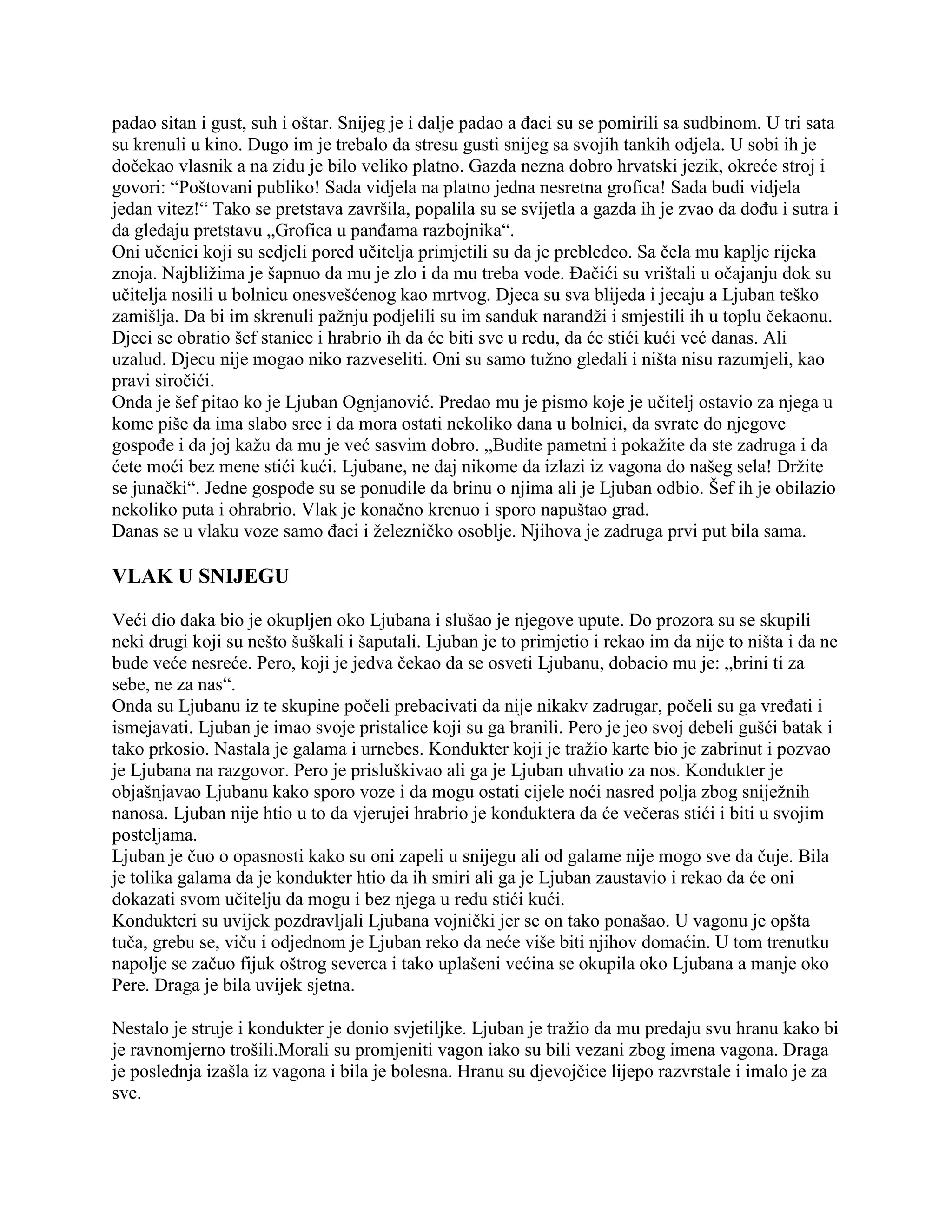 Vlak u snijegu | DOCX