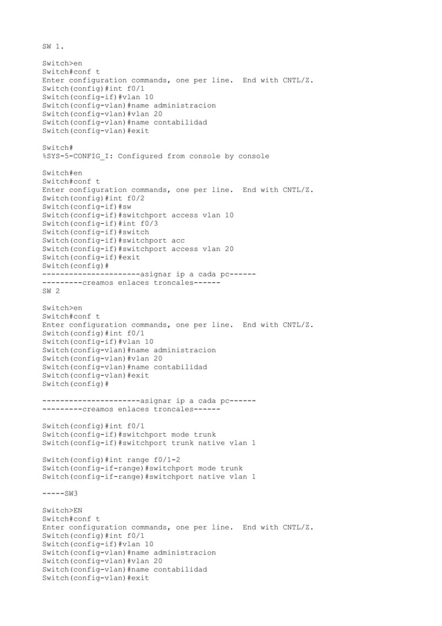 Vlan codigo de programacion | TXT