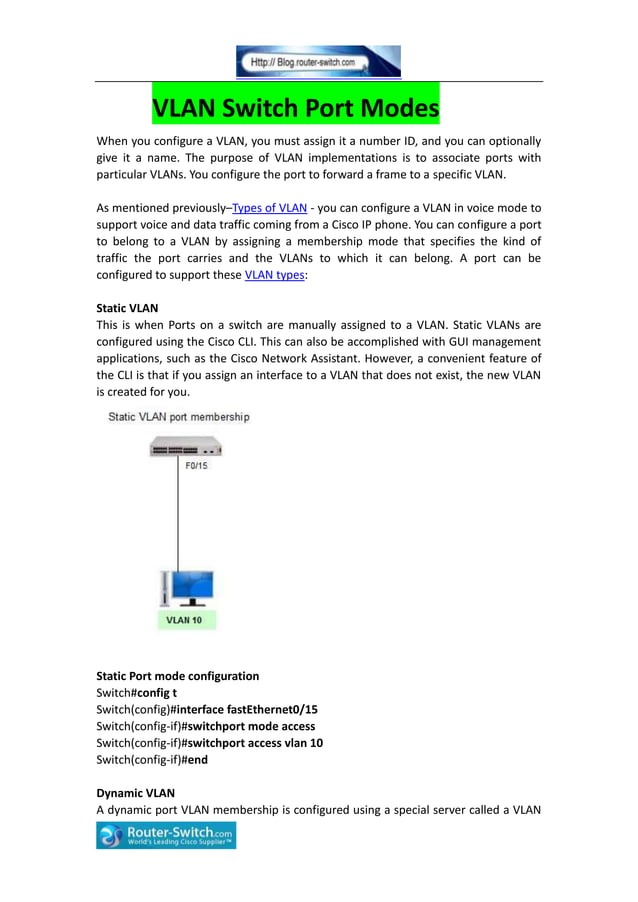 Vlan switch port modes | PDF