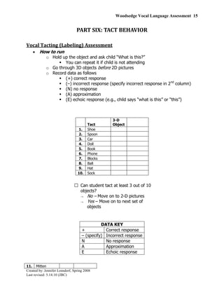 Vocal Verbal Assessment | DOCX