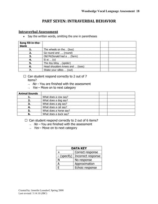 Vocal Verbal Assessment | DOCX