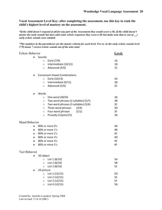 Vocal Verbal Assessment | DOCX