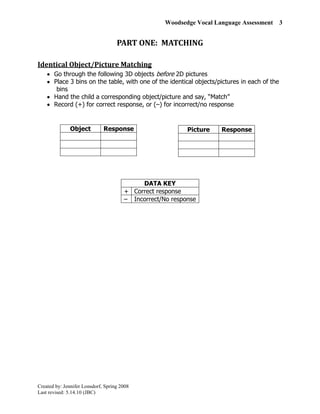 Vocal Verbal Assessment | DOCX