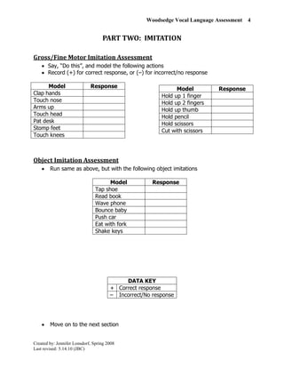 Vocal Verbal Assessment | DOCX
