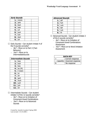 Vocal Verbal Assessment | DOCX