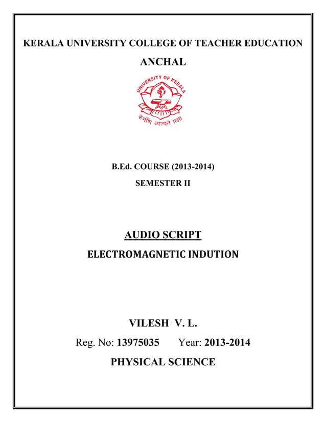 Audio script - Electromagnetic induction | PDF