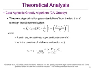 Revenue Maximization in Incentivized Social Advertising | PPT