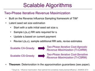 Revenue Maximization in Incentivized Social Advertising | PPT