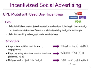 Revenue Maximization in Incentivized Social Advertising | PPT