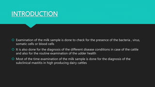 milk analysis biochemistry in dairy animals | PPTX