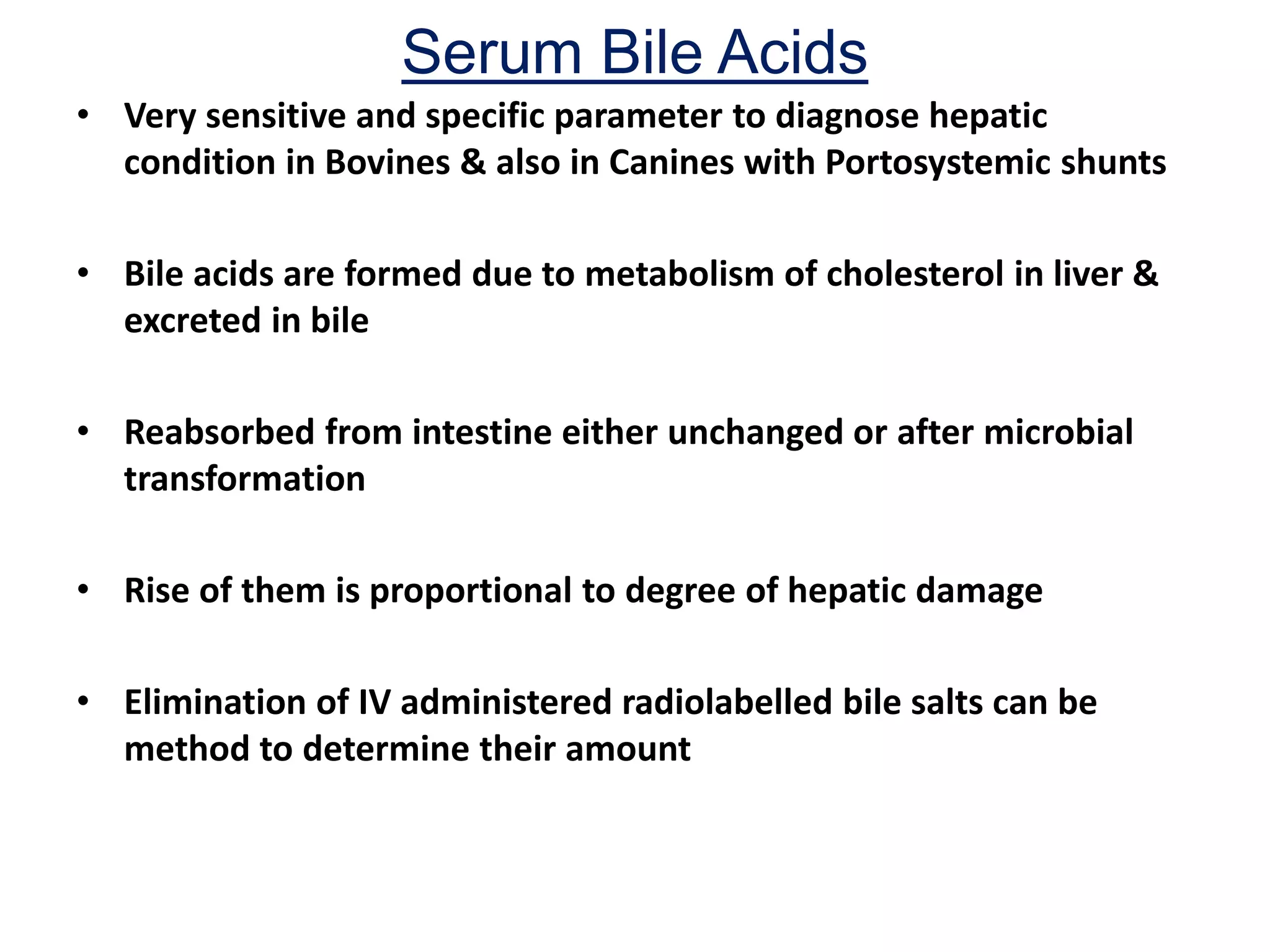Liver Function Tests in Context to Veterinary Practice | PPT