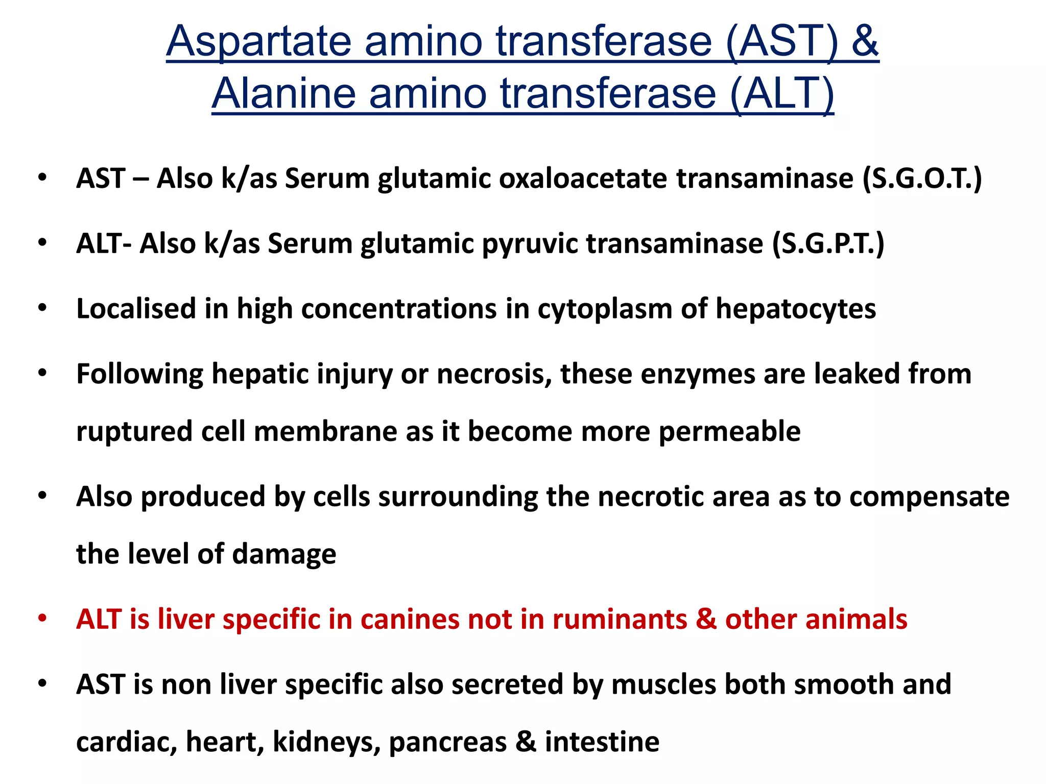Liver Function Tests in Context to Veterinary Practice | PPT