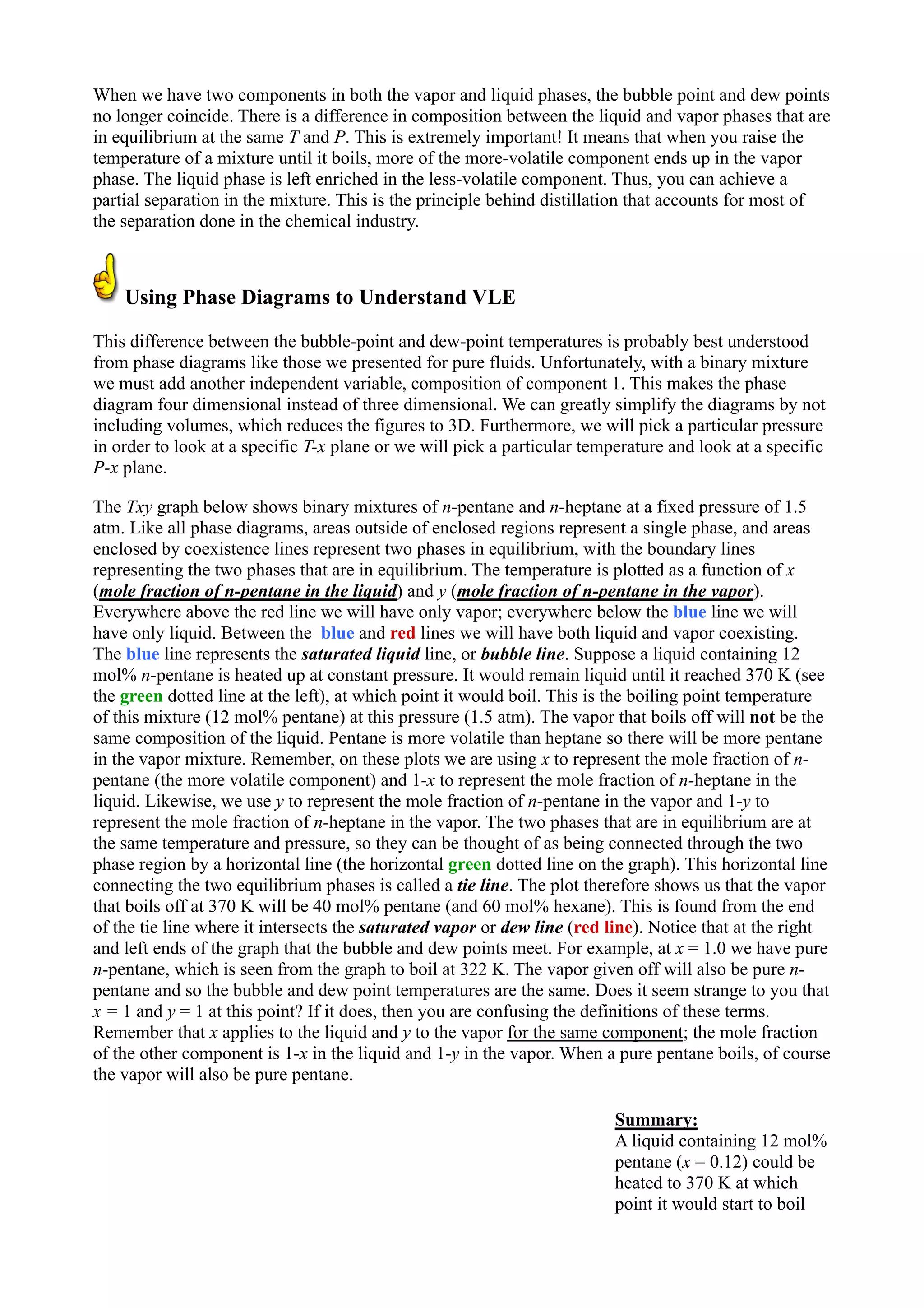 Vapour Liquid Equilibirium using digramatic representation | PDF
