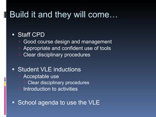 VLEs and Raising achievement communication tools | PPT