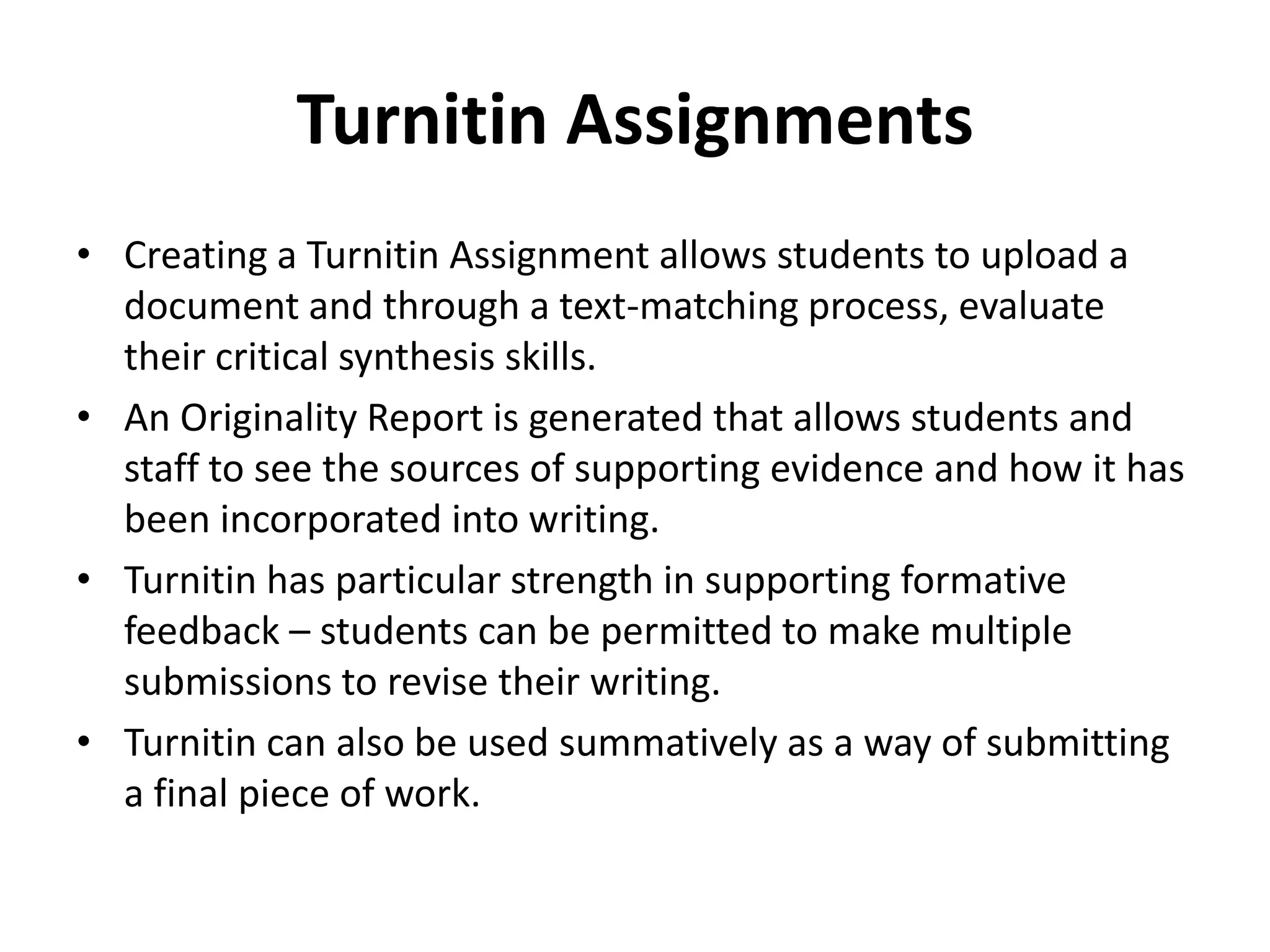 VLE GSA - How to create a Turnitin submission | PPT