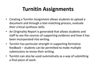 VLE GSA - How to create a Turnitin submission | PPT