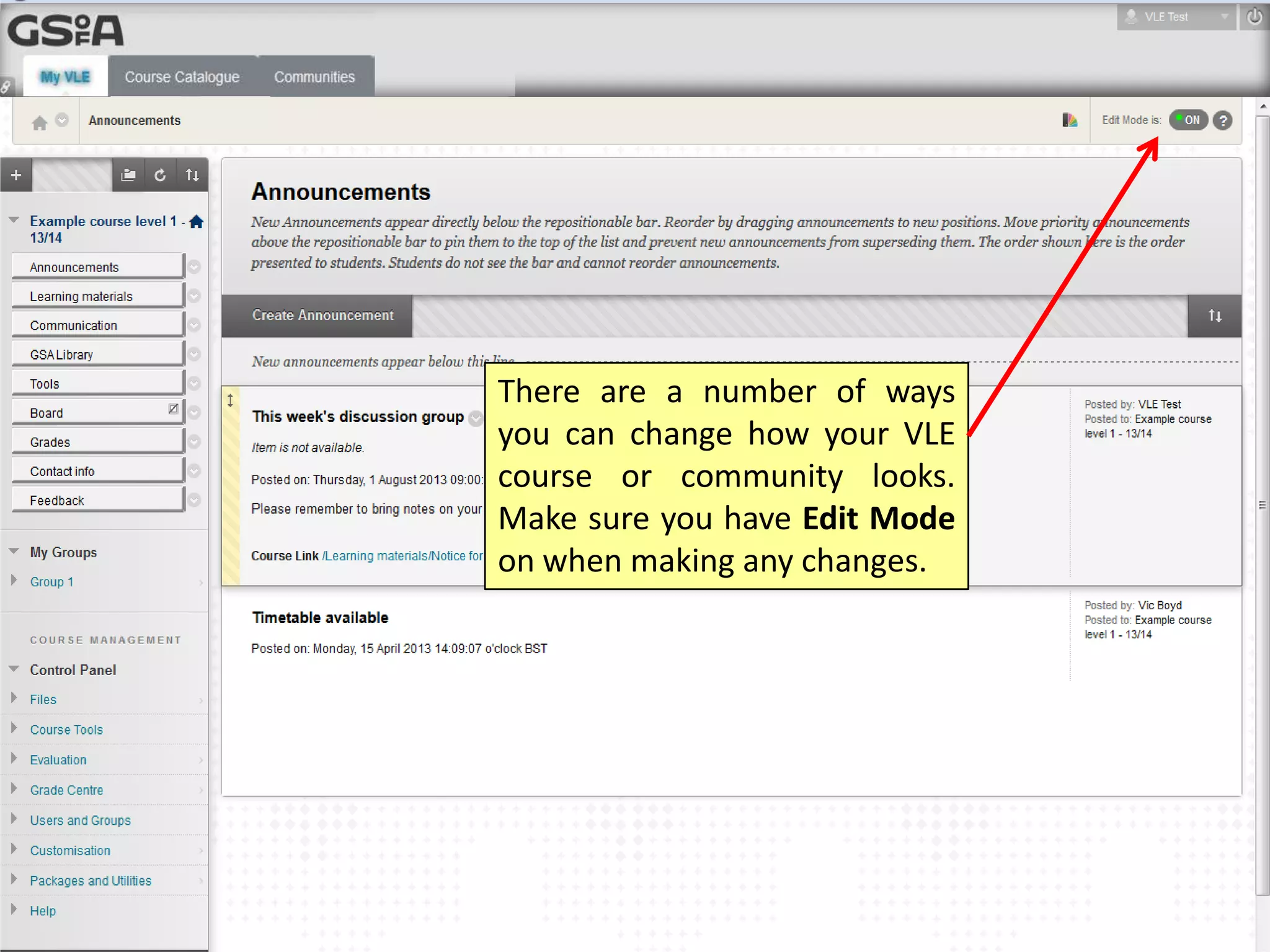 VLE GSA - How to customise your course | PPTX | Computing | Technology & Computing