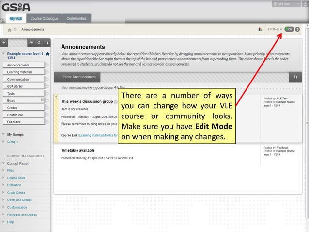 VLE GSA - How to customise your course | PPTX | Computing | Technology ...