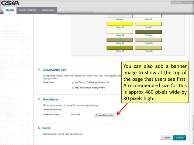 VLE GSA - How to customise your course | PPTX | Computing | Technology & Computing