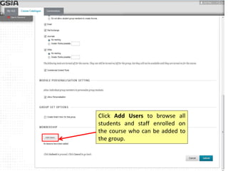 VLE GSA - How to create groups | PPTX