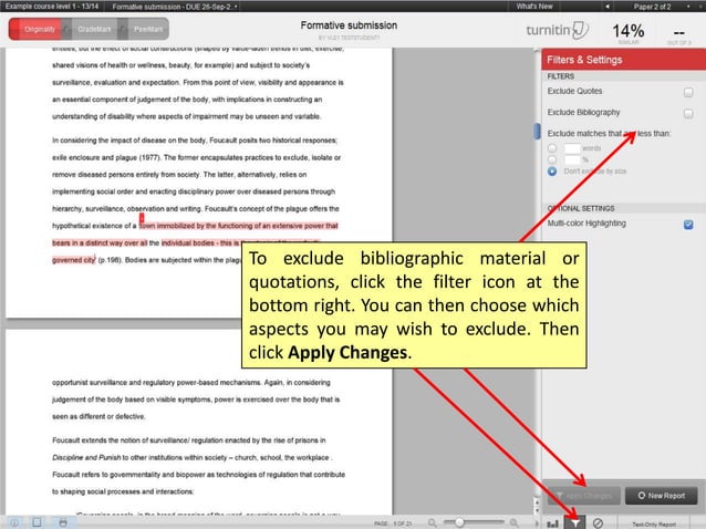 VLE GSA - How to interpret a Turnitin Originality Report | PPT