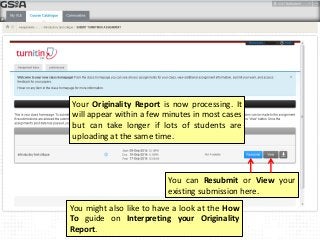 VLE GSA - How to upload an assessement through Turnitin | PPTX | Technology & Computing