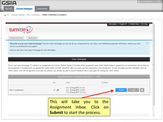 VLE GSA - How to upload an assessement through Turnitin | PPTX | Technology & Computing