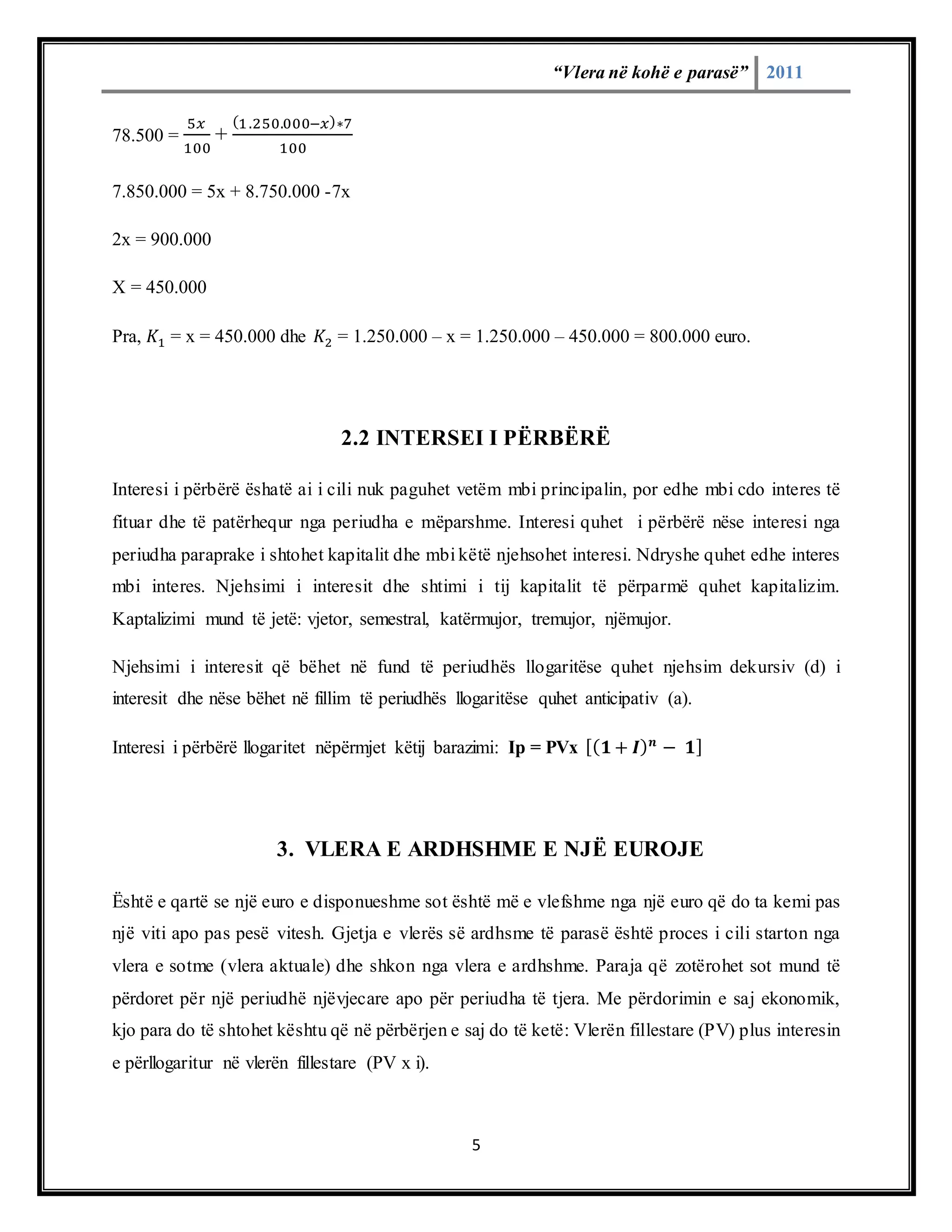 Vlera ne kohe e parase, nuhi sela | DOCX