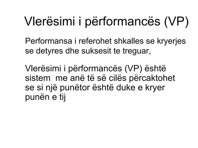Vleresimi i Performances | PPT