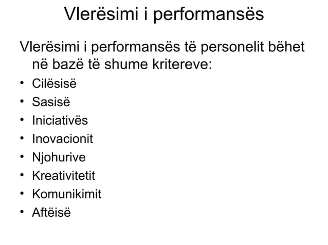 Vleresimi i Performances | PPT