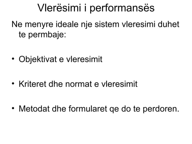 Vleresimi i Performances | PPT