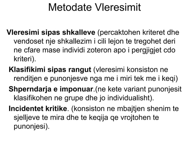 Vleresimi i Performances | PPT